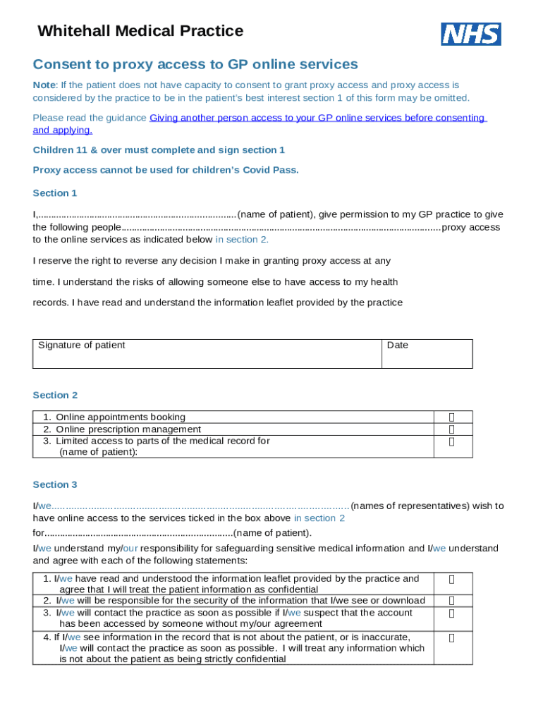 Proxy Access Ination Leaflet and Doc Template | pdfFiller