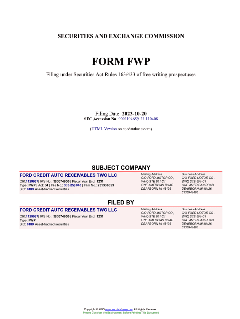 Fillable Online RY - Form FWP - Filing under Securities Act Rules 163/ ...