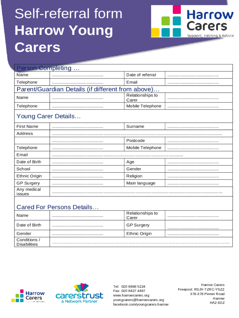 Parent/Carer Referral (V3) Checklist for ... Doc Template | pdfFiller