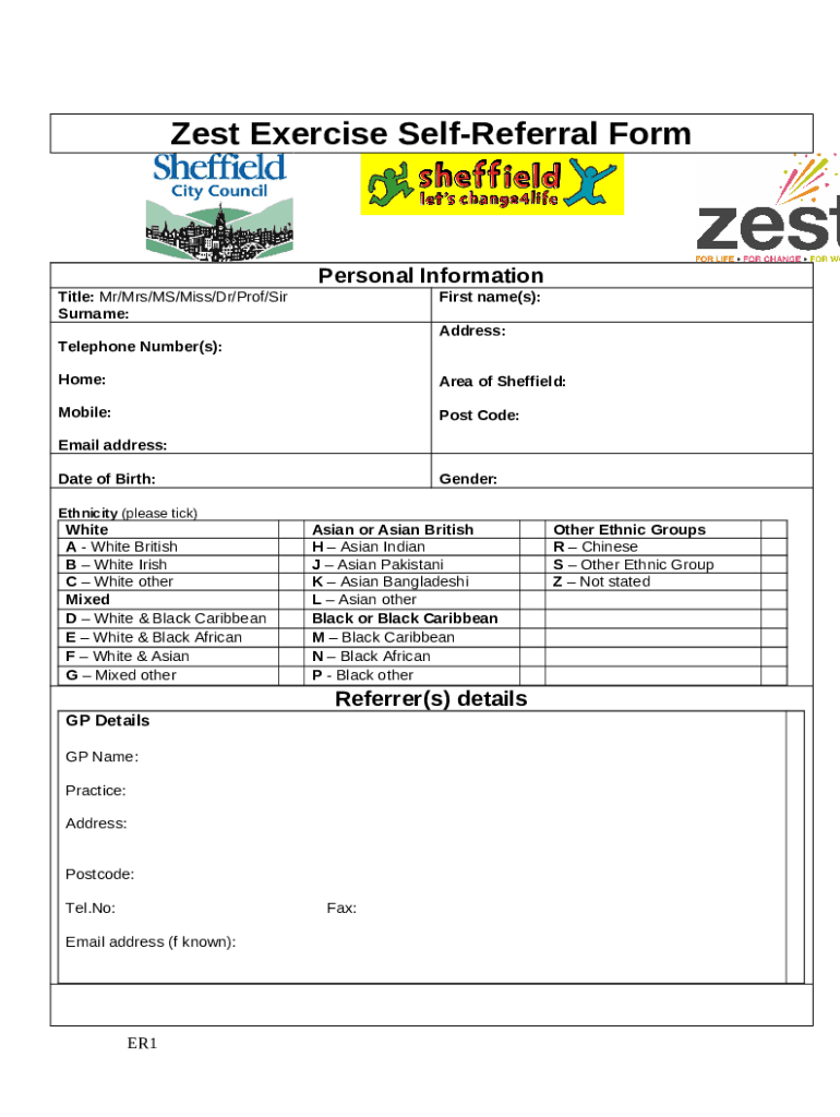Sheffield's Physical Activity Referral Doc Template | pdfFiller
