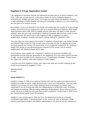 Deptford X Fringe Application Guide Doc Template | pdfFiller