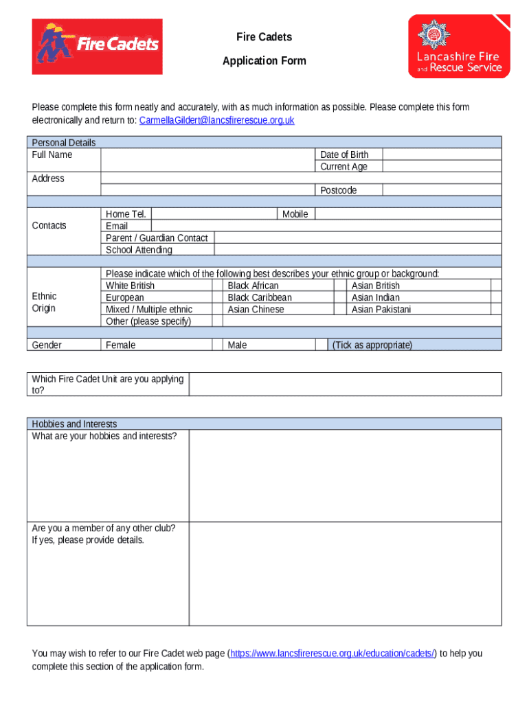 Explorer Program - L.A. County Fire Department Doc Template | pdfFiller