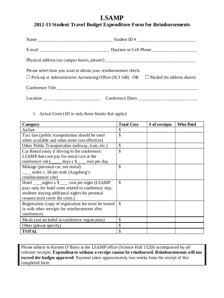 Undergraduate LSAMP s Doc Template | pdfFiller