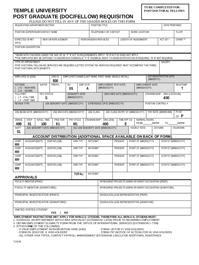 Postdoctoral Fellows Office - Procedures And s Doc Template | pdfFiller