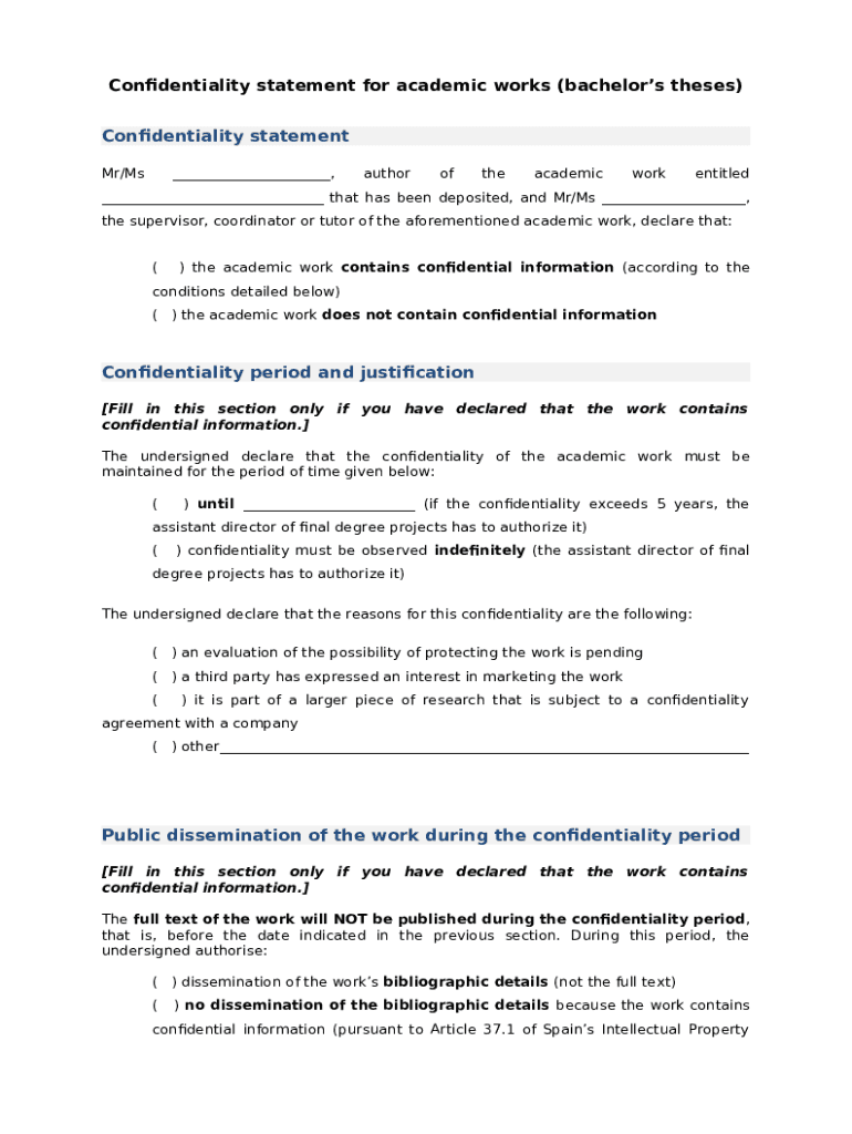 Confidentiality Clause for your Thesis - BachelorPrint Doc Template ...