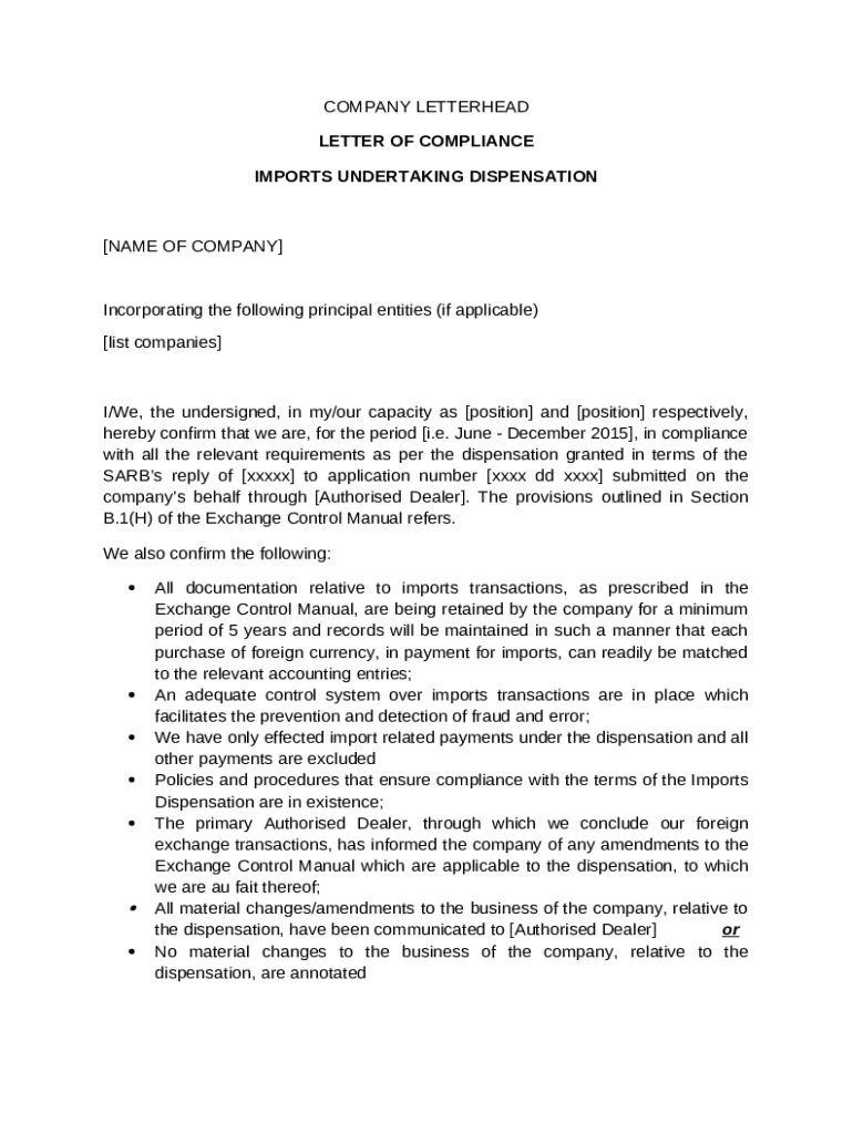 Currency and Exchanges Manual for Authorised Dealers. ... Doc Template ...