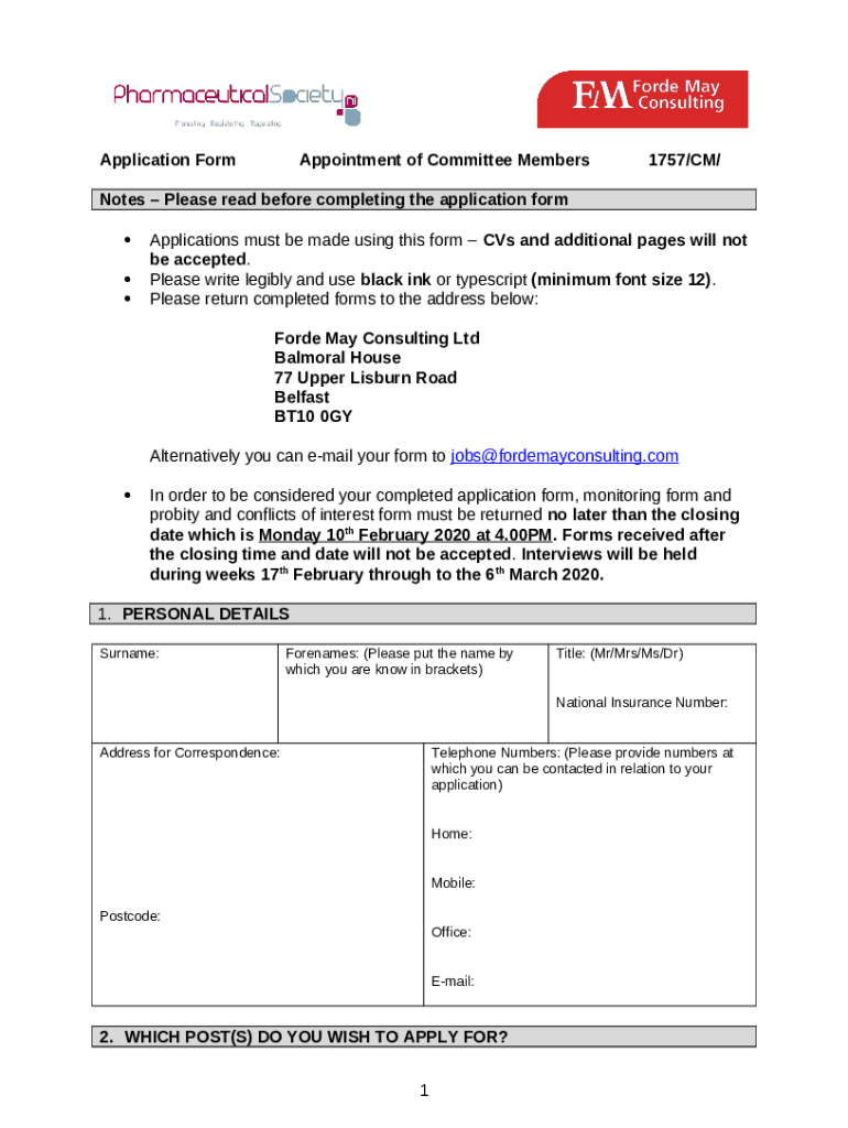 Application Appointment of Committee Members1757/CM/ Doc Template ...