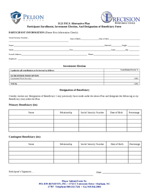 3121 FICA Alternative Plan Enrollment Doc Template | pdfFiller