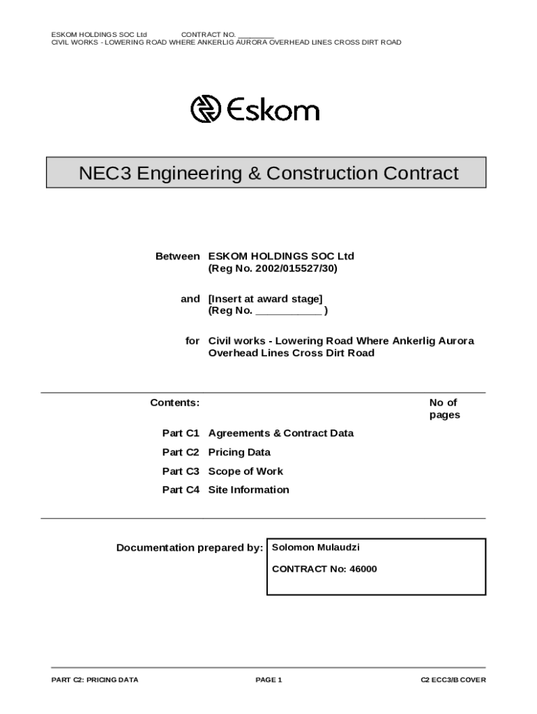 NEC3 Engineering and Construction Contract: Option D Doc Template ...
