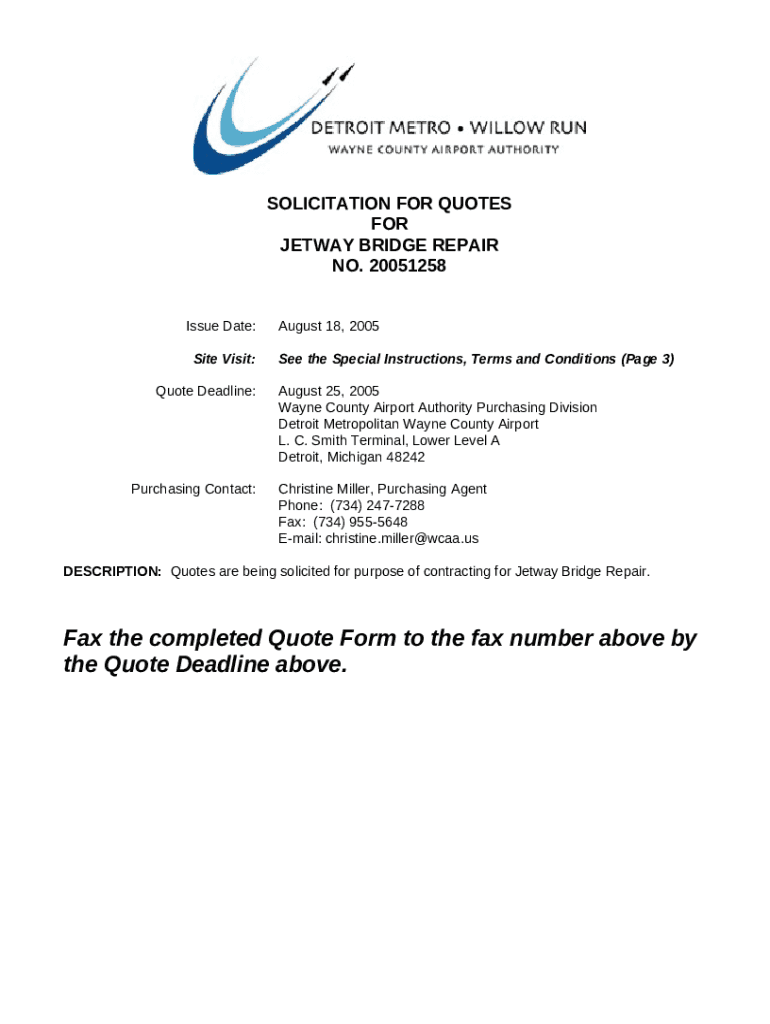 solicitation for quotes for jetway bridge repair no. 20051258 Doc ...