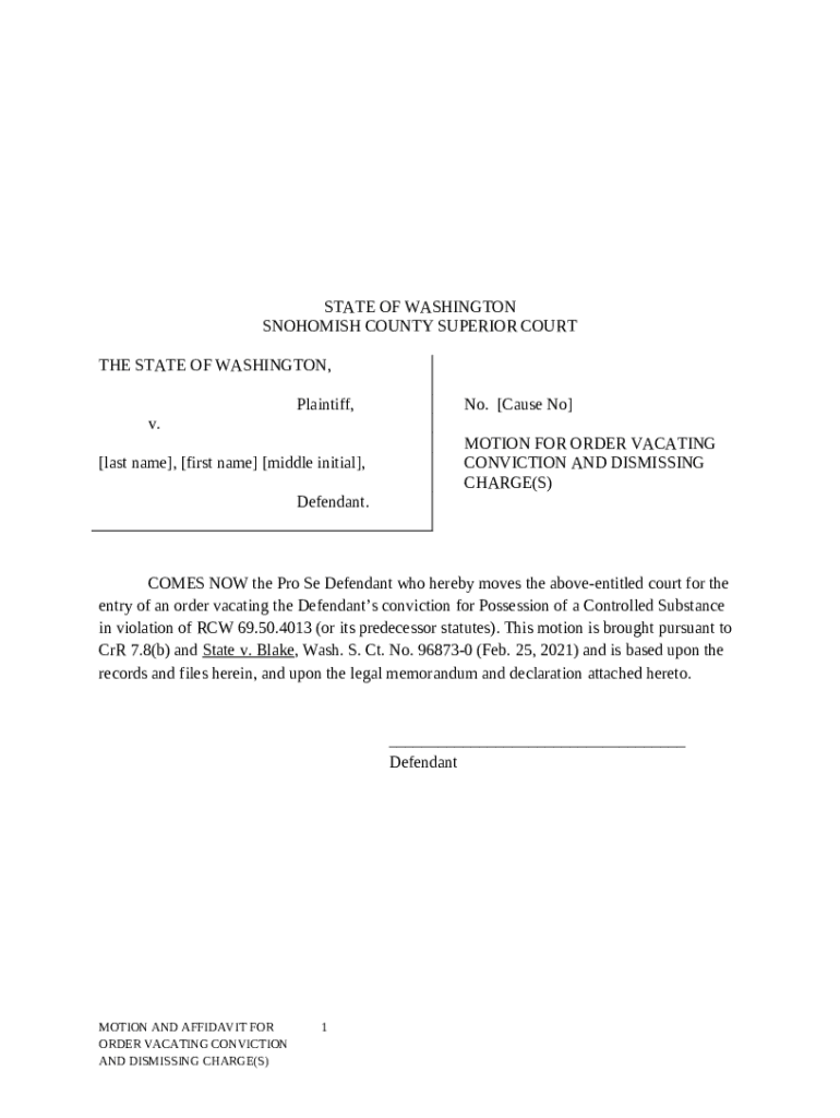 Template-Motion-and-Order-Vacating-Dismissing. ... Doc Template | pdfFiller