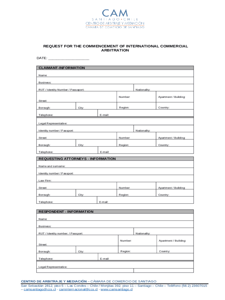 Download arbitration request (English version) Doc Template | pdfFiller