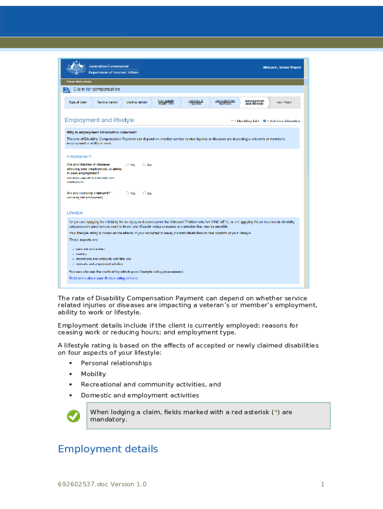 Overview of DVA benefits and services - connect dva gov Doc Template ...