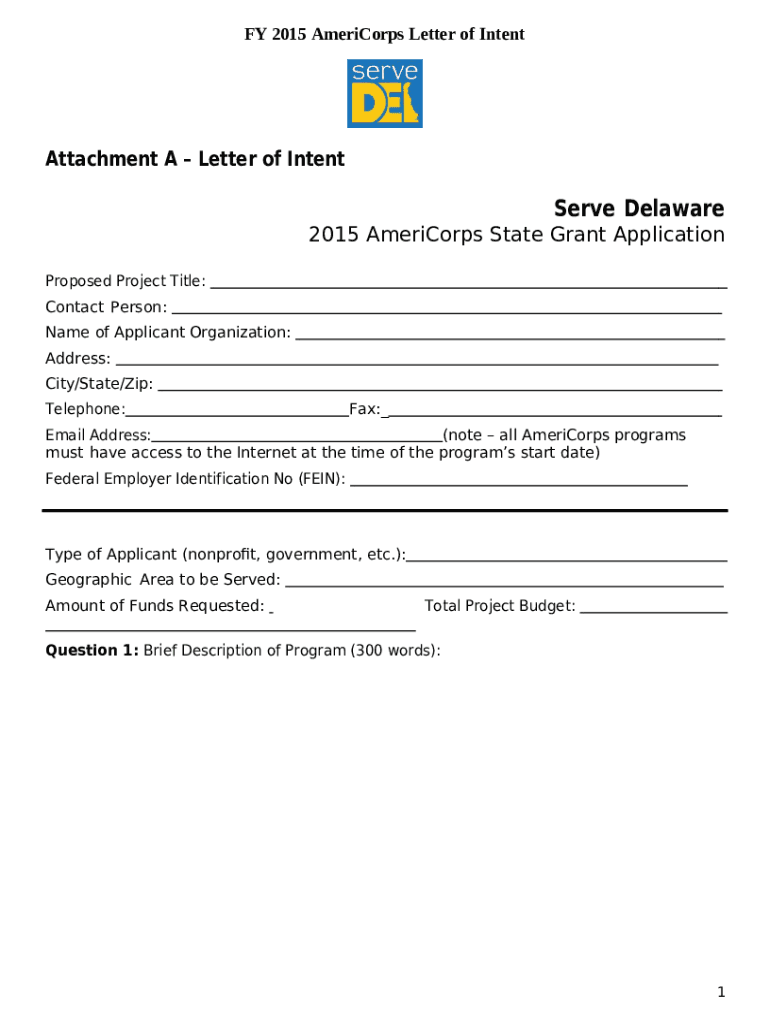 Online serve mt AmeriCorps Grant Application ... - bidcondocs delaware Doc Template | pdfFiller