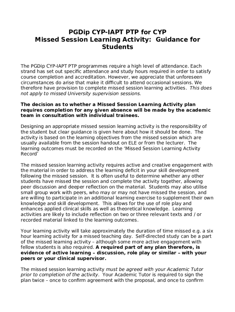 Child and Young Person IAPT Therapy PG Dip - London Doc Template ...