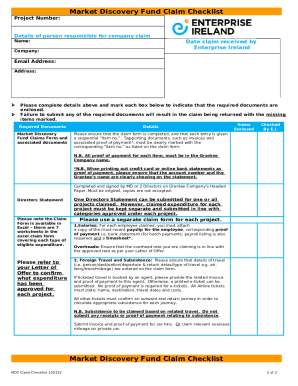 Market Discovery Fund Claim s Doc Template | pdfFiller