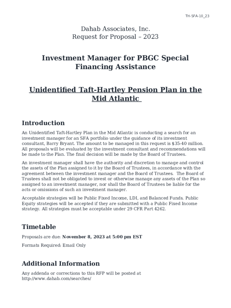 PBGC Approves Special Financial Assistance Application Doc Template ...