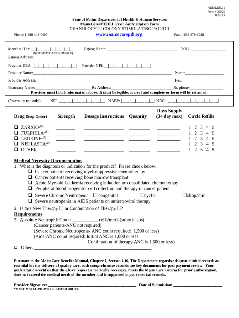 GRANULOCYTE COLONY STIMULATING FACTOR Doc Template | pdfFiller
