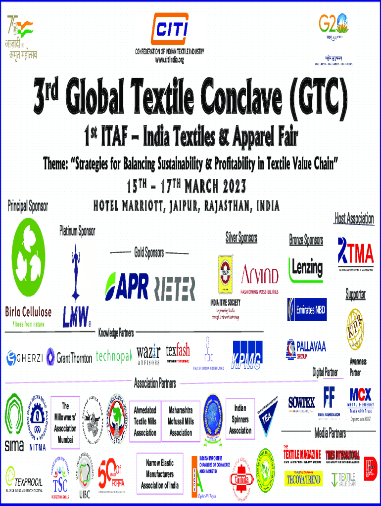 Fillable Online CITI hosts 3rd edition of Global Textile Conclave in Jaipur Fax Email Print ...