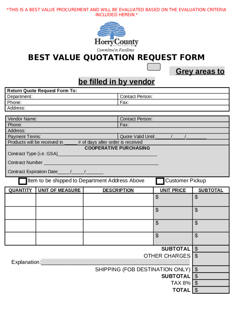 What is FAR Best Value Contract Award Procurement Process Doc Template | pdfFiller