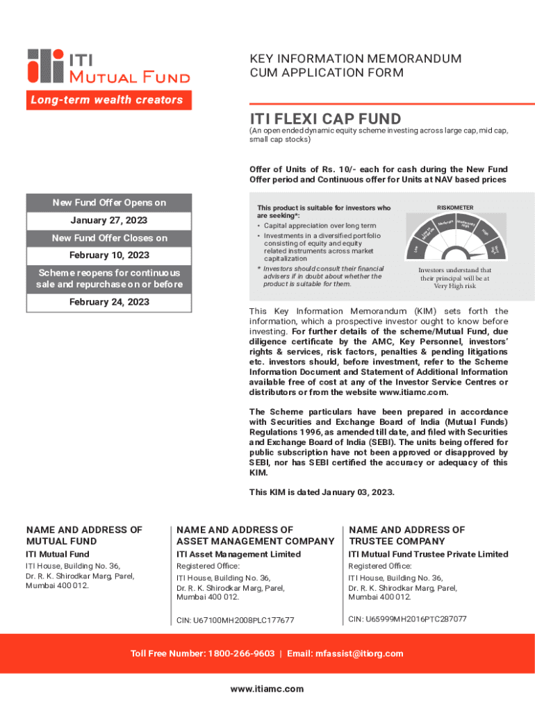 Fillable Online key information memorandum & forms pgim india flexi cap ...