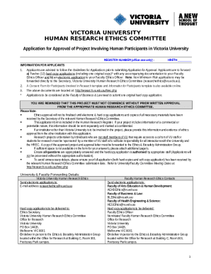 ETHICS APPLICATION FOR RESEARCH ... - research vu edu Doc Template ...