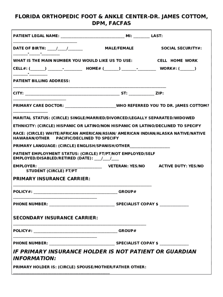 Florida Orthopedic Foot & Ankle Center: Foot and Ankle ... Doc Template ...