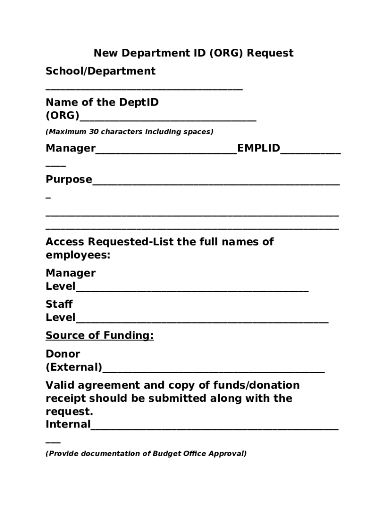 Completing the Access Request FOR DEPARTMENT ... Doc Template | pdfFiller