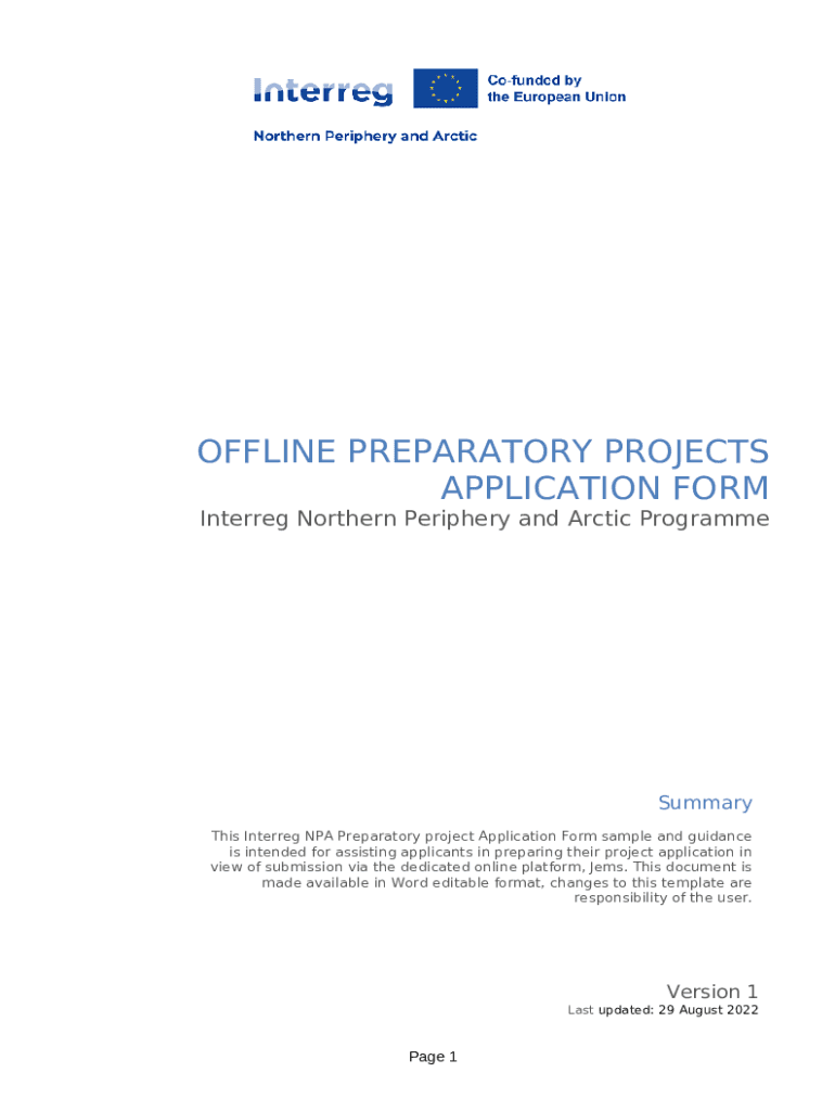 Interreg NPA - Call for Preparatory Projects Now Open Doc Template ...