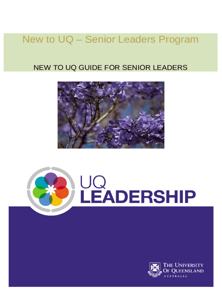 New Senior Leaders for New to UQ - SLP Doc Template | pdfFiller