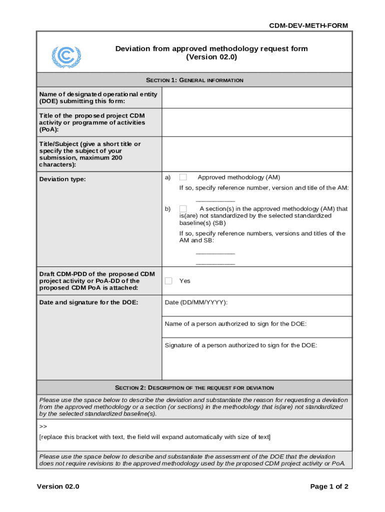 Deviation from approved methodology request . ... - cdm unfccc Doc ...
