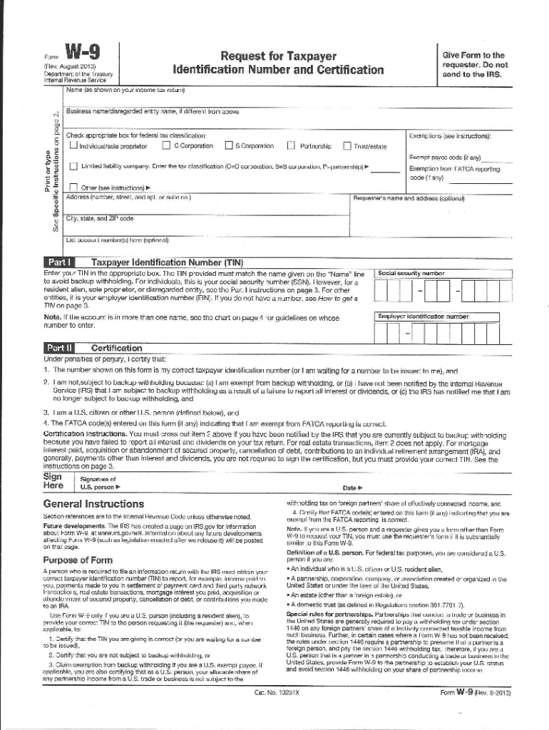 Fillable Online Business Office - Vendor W-9 Fax Email Print - pdfFiller