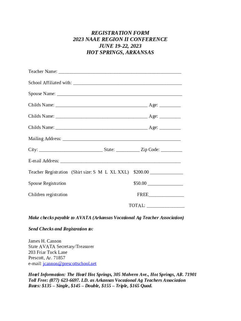 registration 2023 naae region ii conference june 19- ... Doc Template ...
