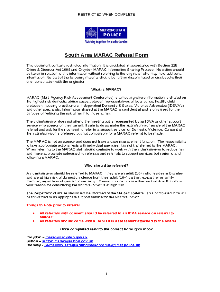 South Area MARAC Referral - Bromley - Inzu - media inzu Doc Template ...
