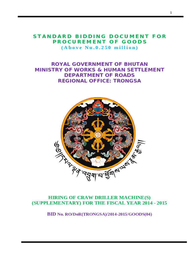 Standard bidding documents procurement of goods (above ... Doc Template ...