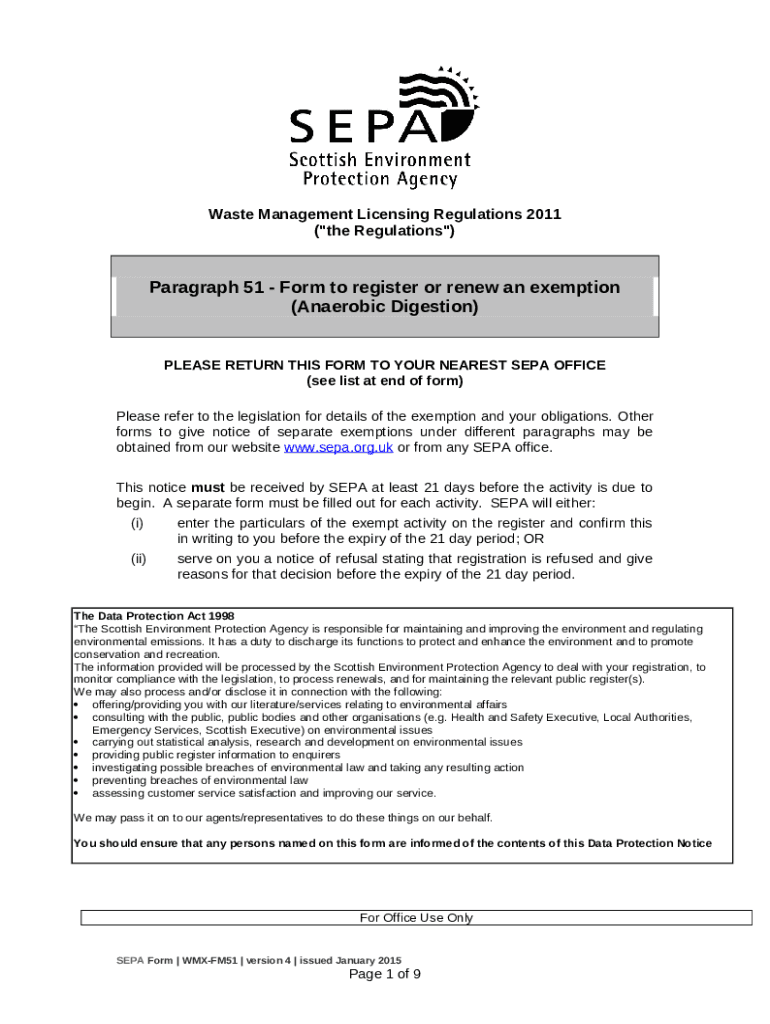 Paragraph 51 - to register or renew an exemption ( ... Doc Template | pdfFiller