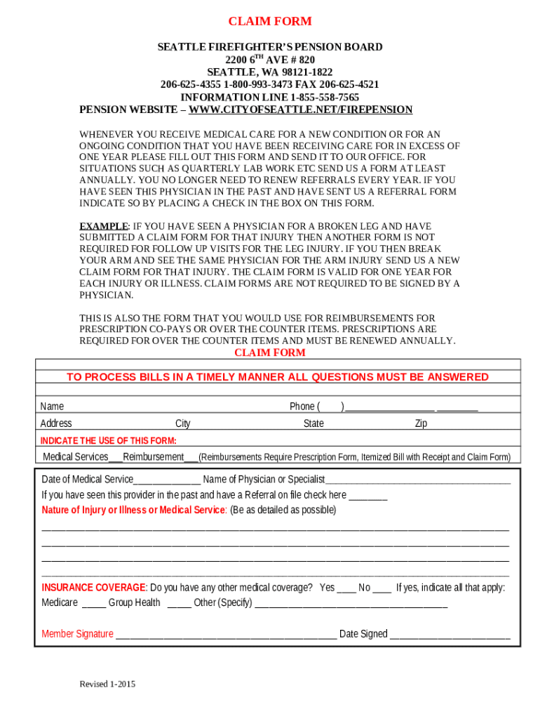 Online SEATTLE FIREFIGHTERS PENSION ... Doc Template | pdfFiller