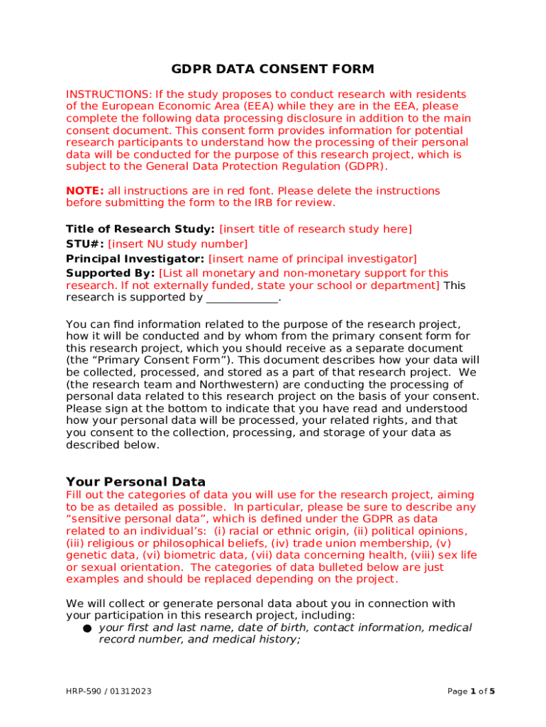 Biomedical & Social Behavioral Consent Templates - irb northwestern Doc ...