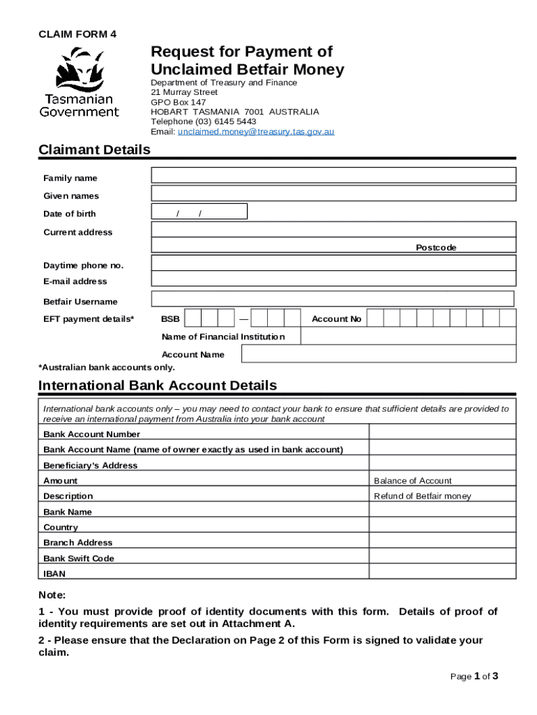 CLAIM - State Treasury of Mississippi -MS.GOV Doc Template | pdfFiller