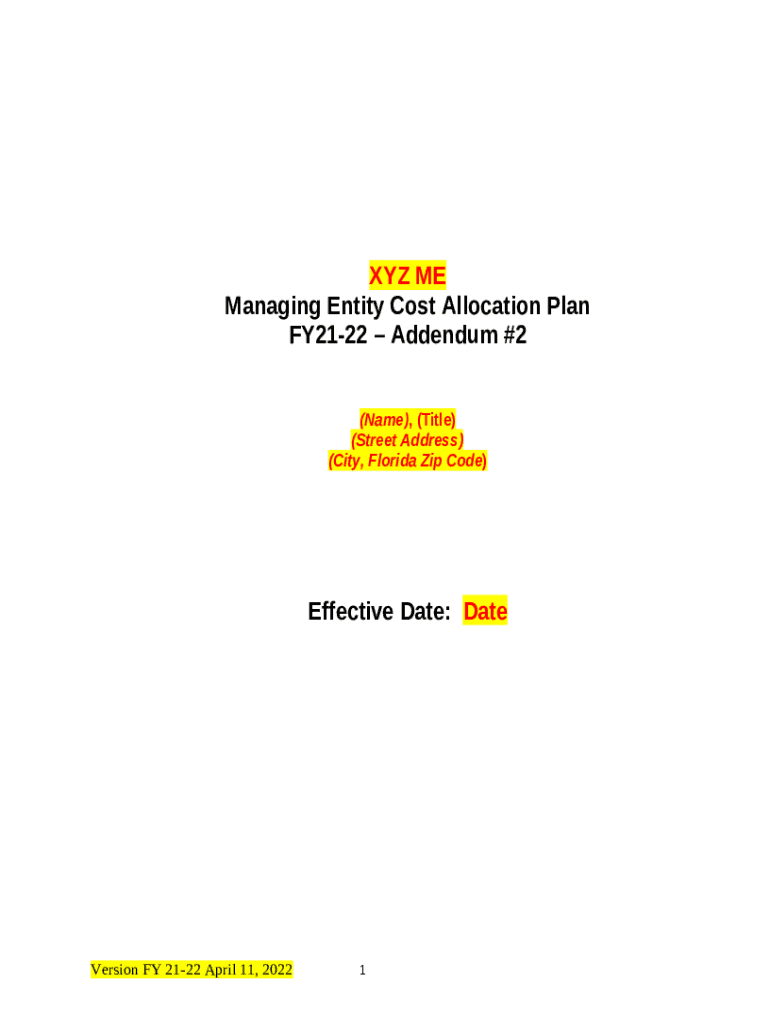 negotiated indirect cost allocation plan agreement Doc Template | pdfFiller