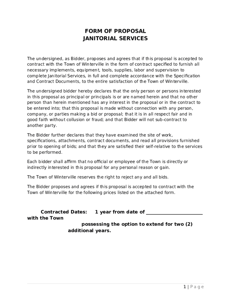 instructions to bidders, of proposal, and specifications Doc Template | pdfFiller