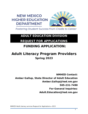 Adult Literacy Services Request for Applications ... Doc Template ...