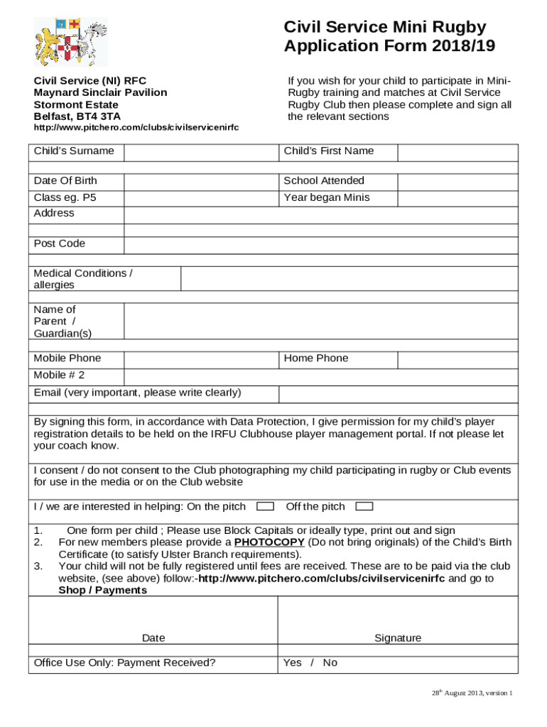 Login to Civil Service (NI) RFC - Belfast Doc Template | pdfFiller