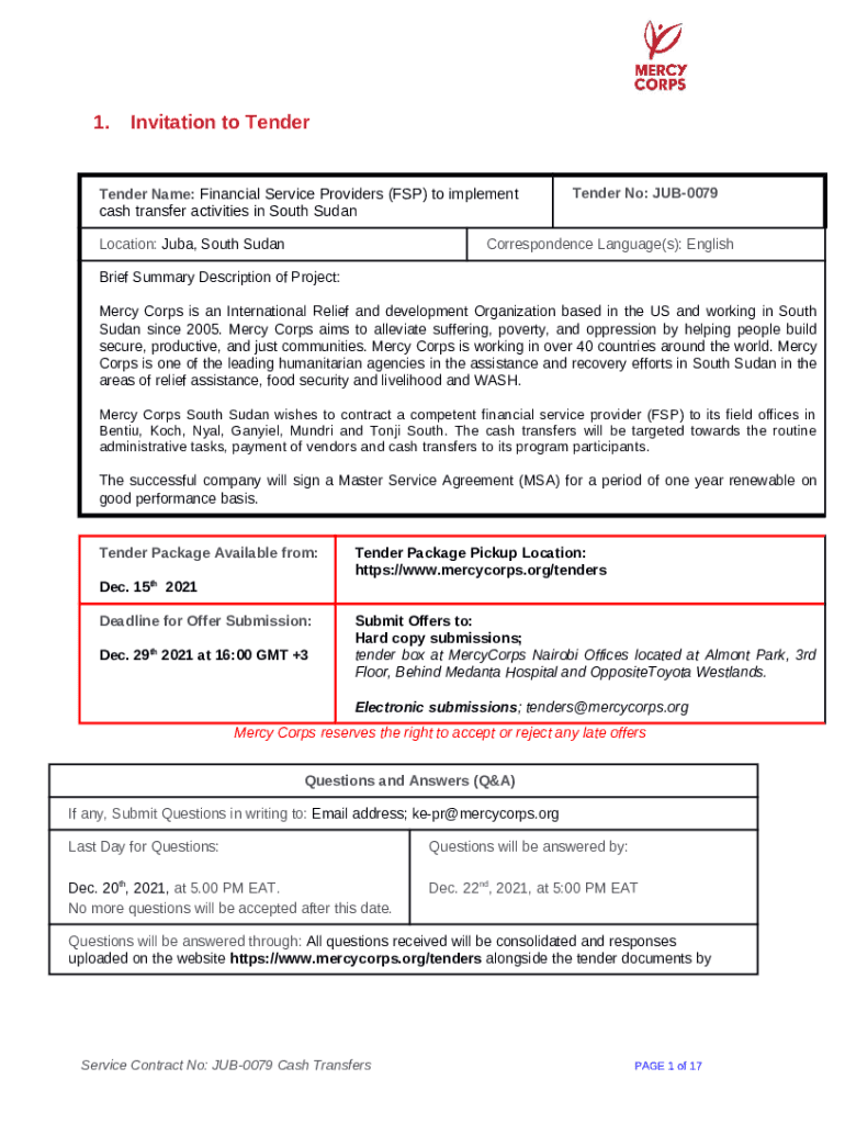 Long Term Arrangements (lta) with Financial Service ... Doc Template ...