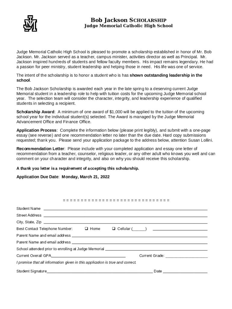 DEMI CANDELARIA MEMORIAL SCHOLARSHIP FUND Doc Template | pdfFiller