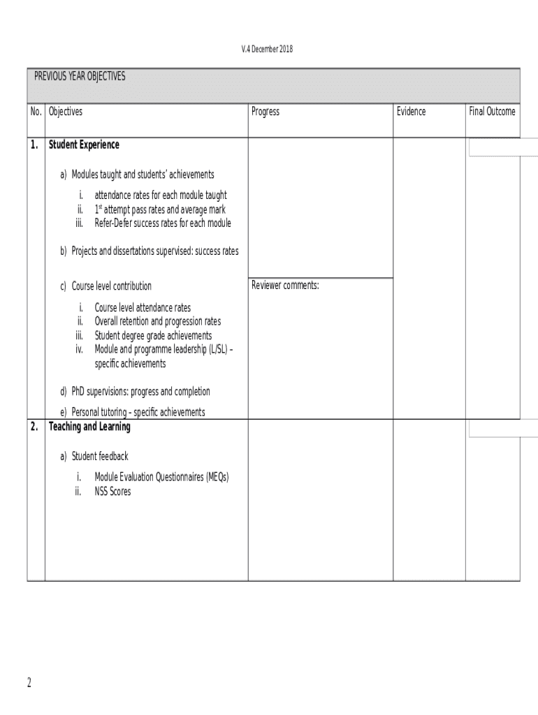 Academic Perance Review N2017 Doc Template | pdfFiller