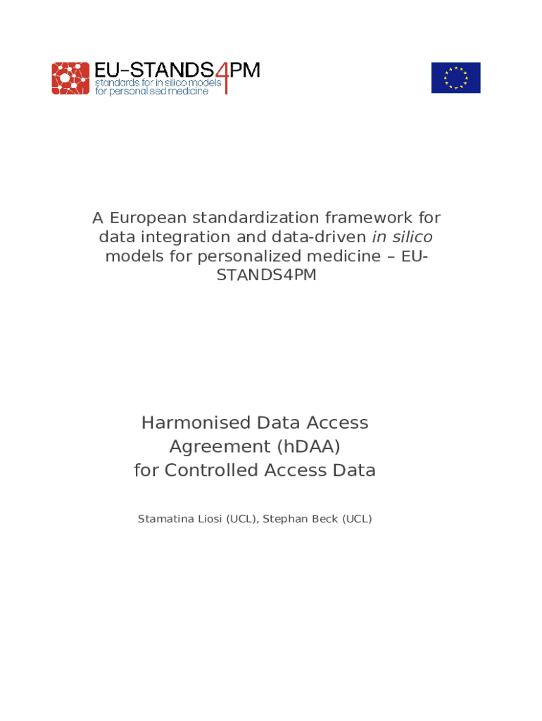 A new harmonised Data Access Agreement for Controlled ... Doc Template ...