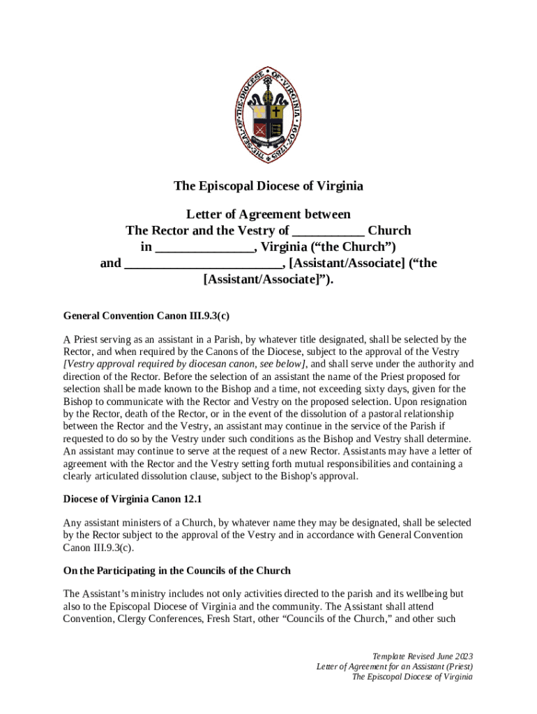 The Rector and the Vestry of Church Doc Template | pdfFiller