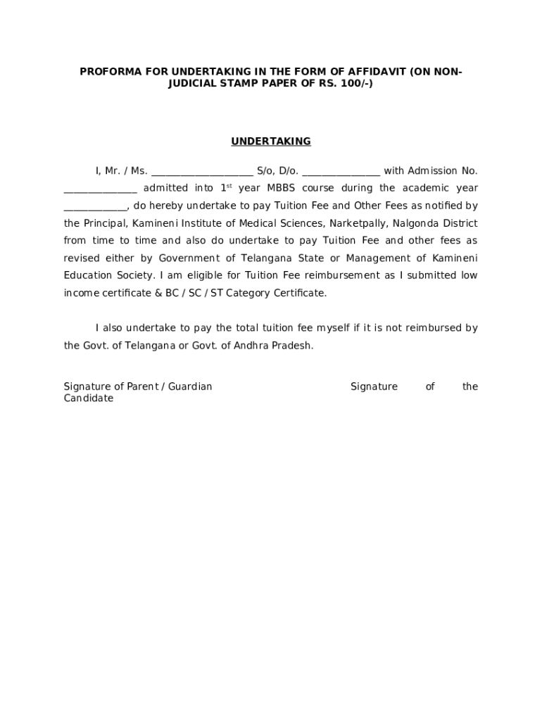 To be submitted on Rs. 100/- Non-Judicial Stamp Paper Only Doc Template ...