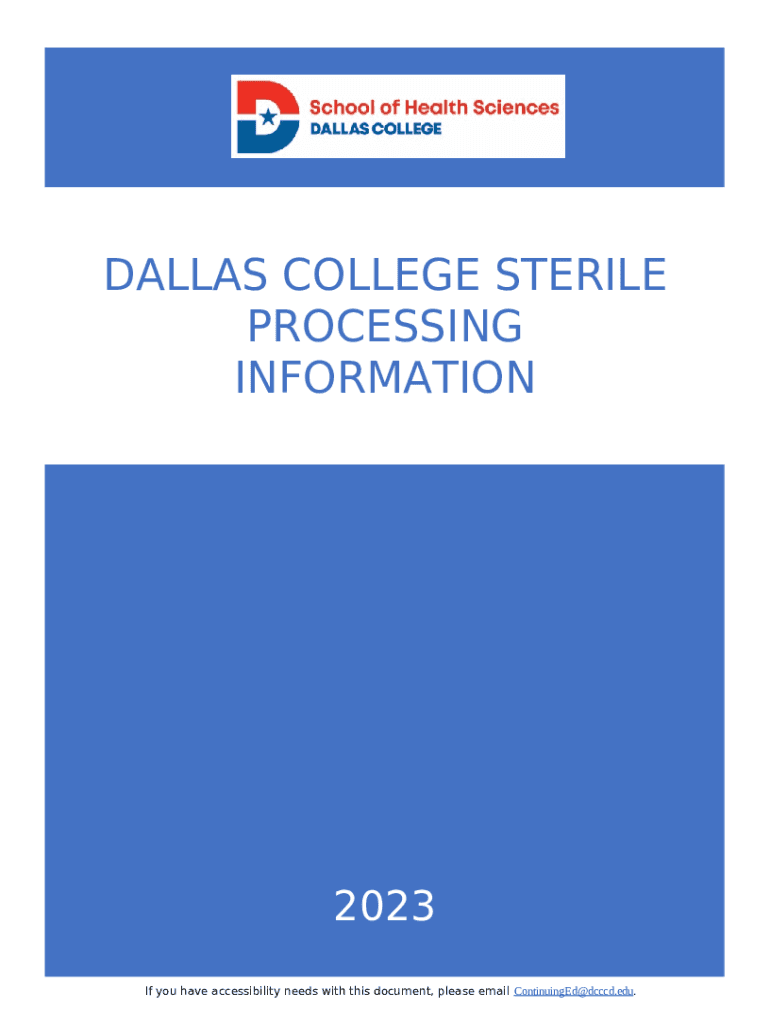 STERILE PROCESSING Application Student Checklist ... Doc Template ...